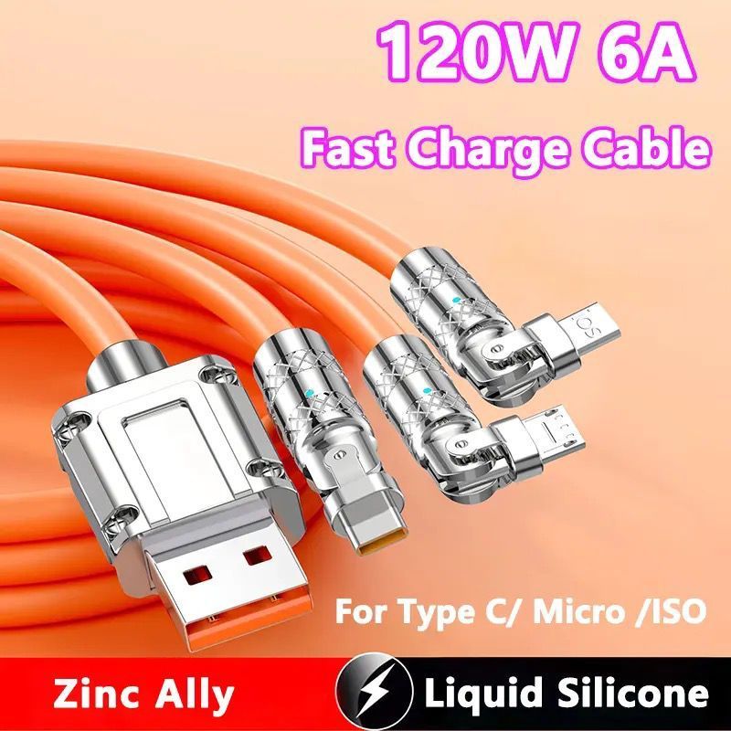 Jual Kabel Data USB Micro / USB Type C / USB Lightning 120W Super Fast ...