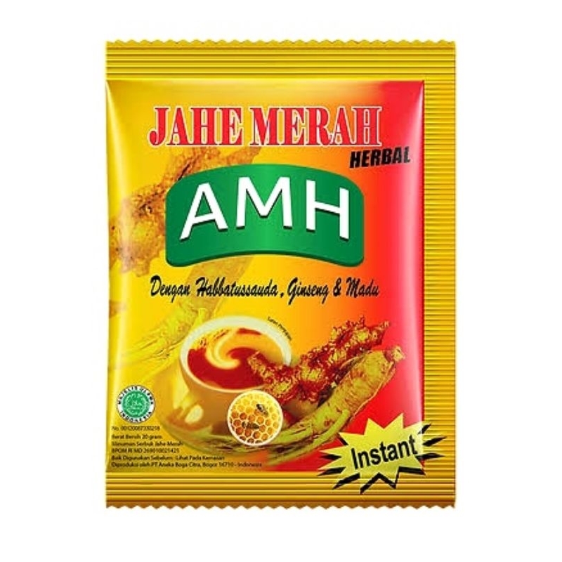 Jual Jahe Merah Instant Herbal AMH original, 1 renceng isi 12 sachet ...