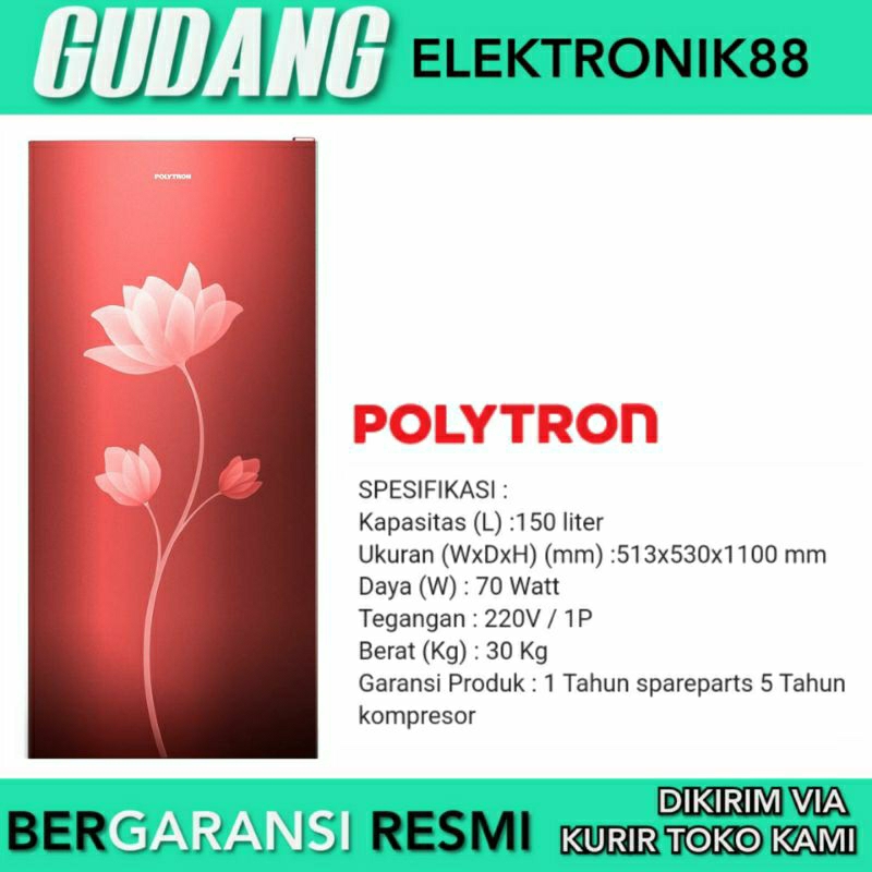Jual Kulkas Polytron 1 pintu 150Liter PRB159 Lemari Es Polytron 1 Pintu ...