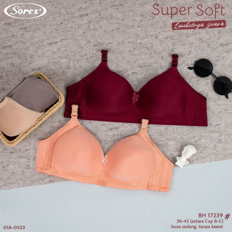 Jual (isi 3 pcs) Sorex Bra/BH Tanpa Kawat Busa Tipis 17239 Cup B-C ...