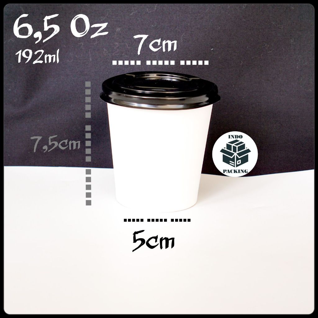 Jual (isi 50) Paper Cup 6,5 Oz 6,5Oz / Gelas Kertas Putih / Minuman ...
