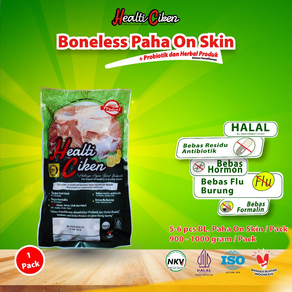 Jual HEALTI CIKEN Ayam Boneless Paha Skin On | Ayam + Probiotik ...