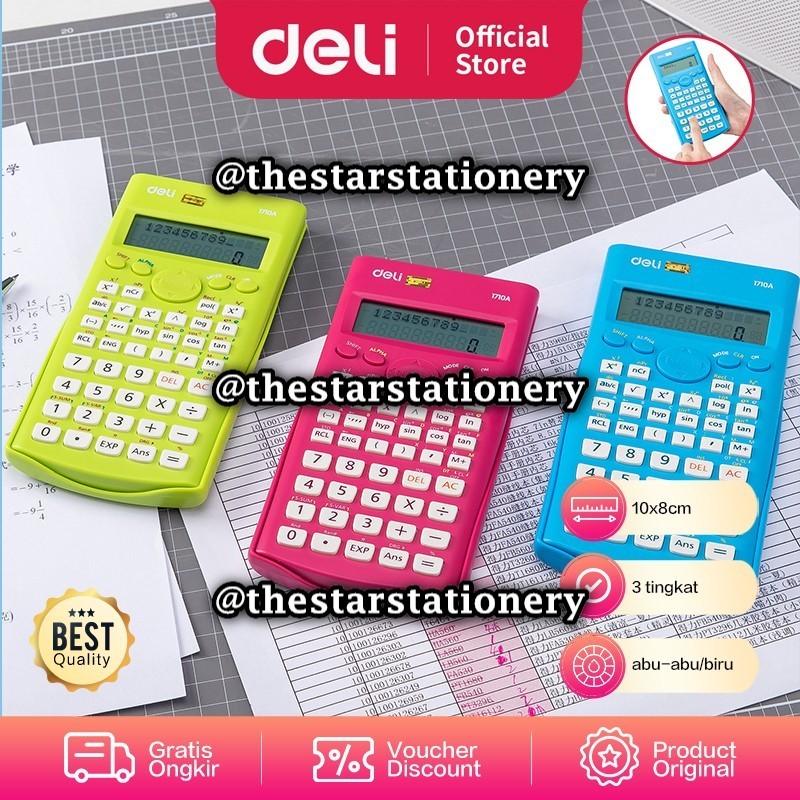 Jual (1 Biji) Kalkulator Deli E1710A Scientific 240 Functions 10+2 ...