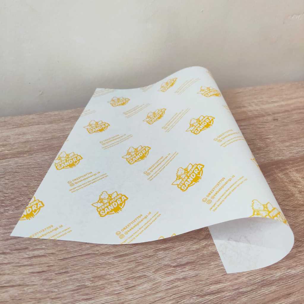 Jual CUSTOM Kertas Roti Foodgrade 16,5 x 21,5 cm - Wrap Paper / Kertas ...