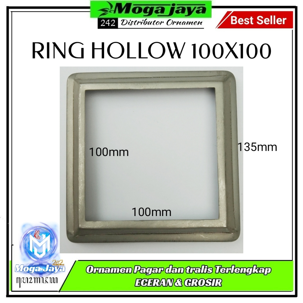 Jual ring hollow 100x100 flange holllow 10x10cm ornamen pintu pagar ...