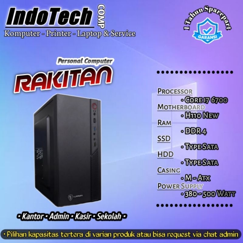 Jual Komputer / PC Rakitan Core i7 6700 admin / office | Shopee Indonesia