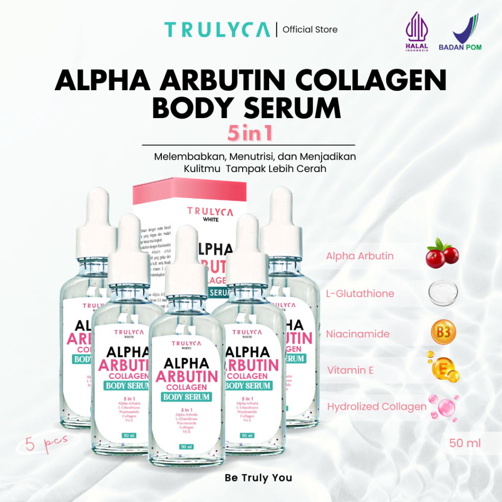 Jual Body Serum Alpha Arbutin, Serum Tubuh Memutihkan BPOM Bundling 5 ...