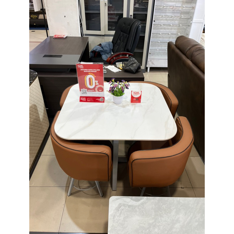 Jual Meja Makan Cafe Segi 4 Kursi Batu Granit | Shopee Indonesia