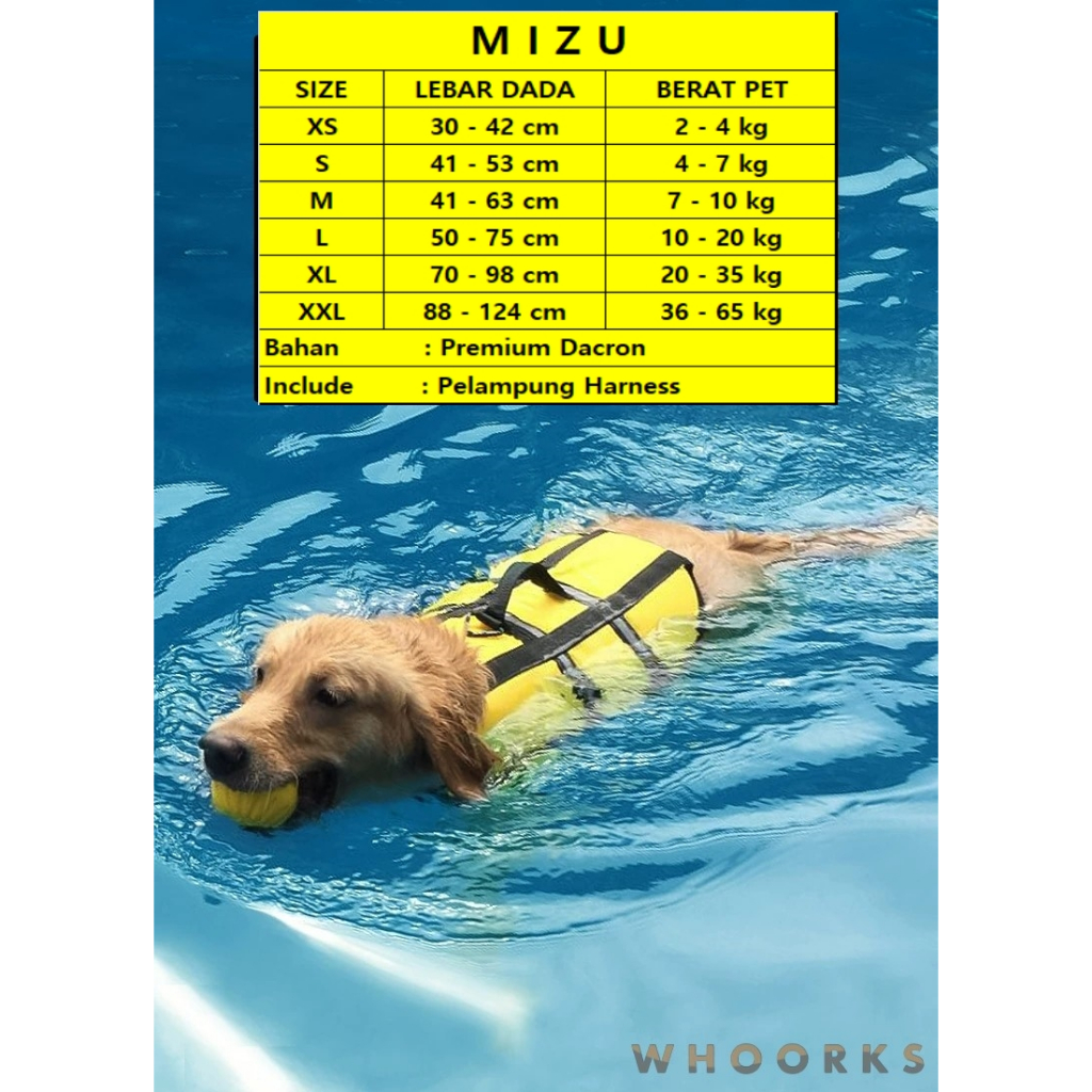 Jual Rompi Jaket Pelampung Renang Penyelamat Anjing Dog Hewan Life Vest ...