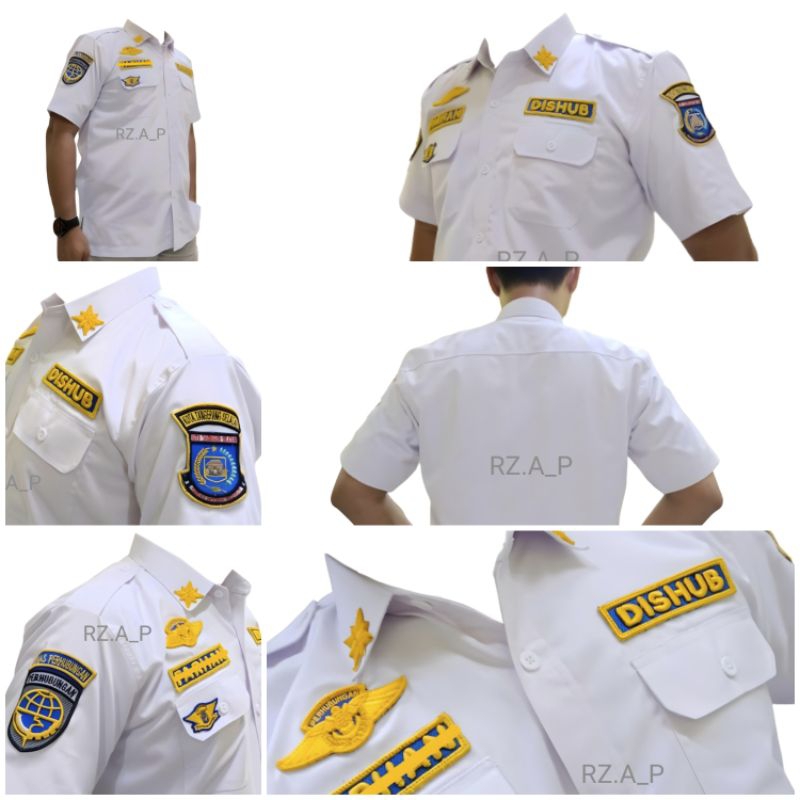 Jual Kemeja PDH DISHUB Full Atribut Bordiran Timbul | PDH Lengan Pendek ...