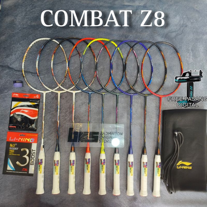 Jual RAKET BADMINTON LINING COMBAT Z8 VIRAL LENGKAP BONUS SENAR GRIP ...