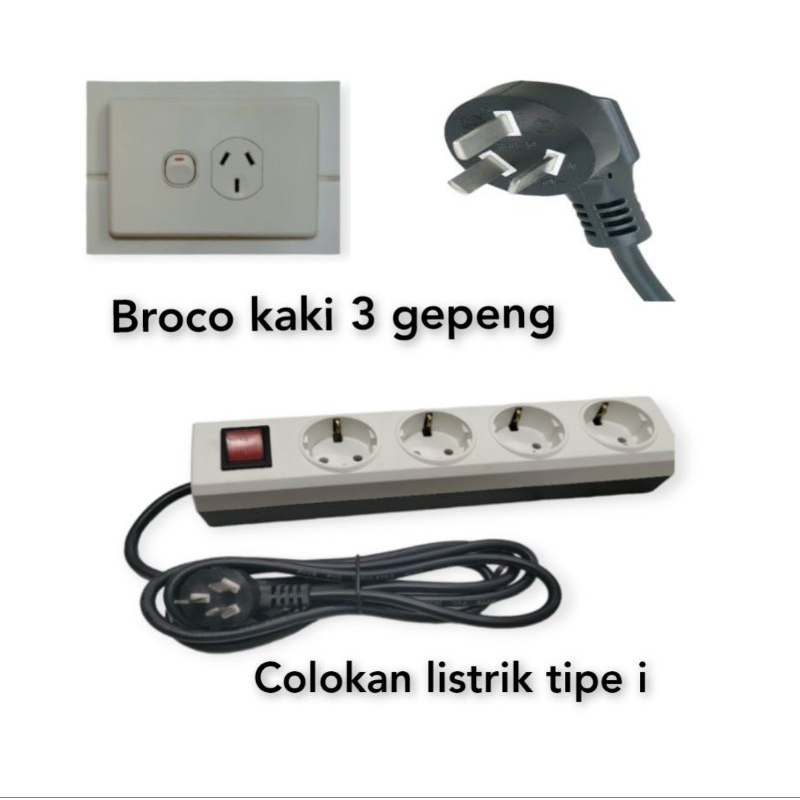 Jual Colokan Listrik Kaki 3 Gepeng China Australia New Zealand ...