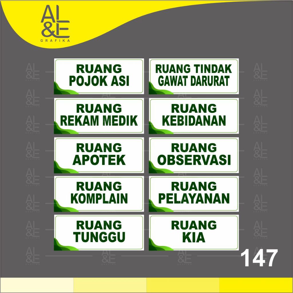 Jual 147 - STIKER NAMA RUANGAN RUMAH SAKIT DAN PUSKESMAS - VINYL STIKER ...