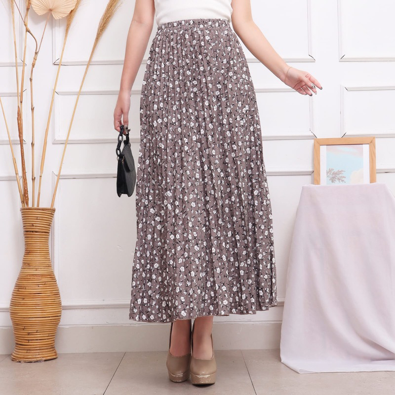 Jual ROK MOTIF BUNGA FLORAL JUMBO XXL / ROK DAILY KOREAN STYLE / LILY ...