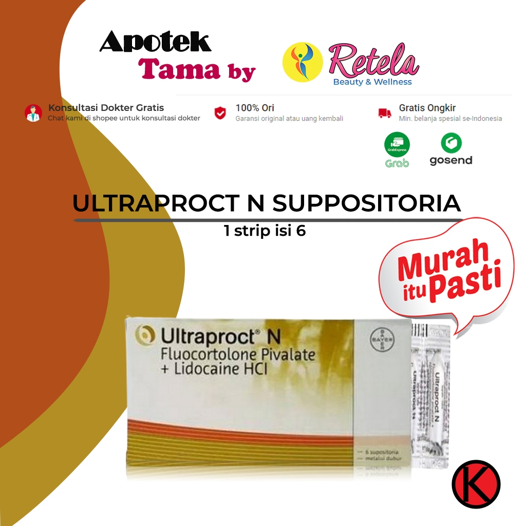 Jual Ultraproct N Suppositoria 1 Strip isi 6/Obat Hemoroid/Ambeien ...