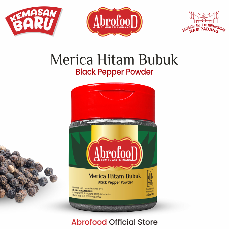 Jual Merica Hitam Bubuk Abrofood Botol 30g - Pcs | Shopee Indonesia