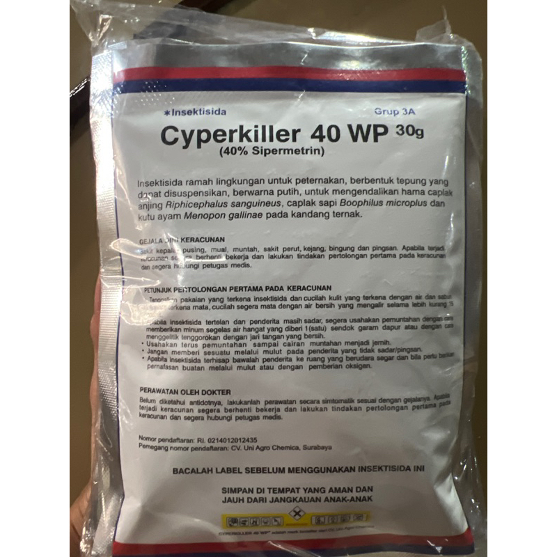 Jual Cyperkiller 40 WP 30 gram / obat pembasmi kutu hewan ternak ...