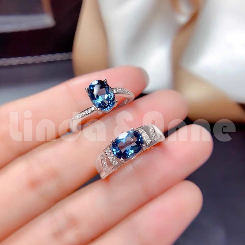 Jual Cincin Couple Blue Sapir Cincin Berlian Titanium Wanita Model ...