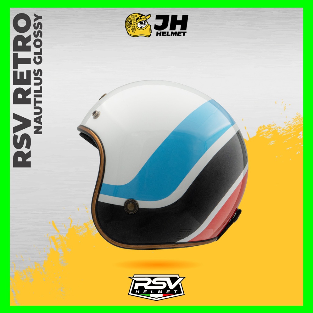 Jual Helm RSV Classic Motif Nautillus | Black Glossy | Helm Retro ...