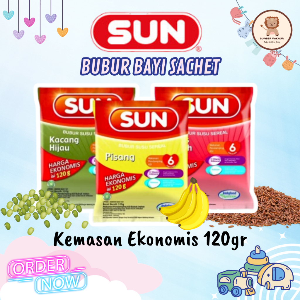 Jual Bubur SUN MPASI Bayi 6+ Kemasan Ekonomis 120 gram Kacang Hijau ...