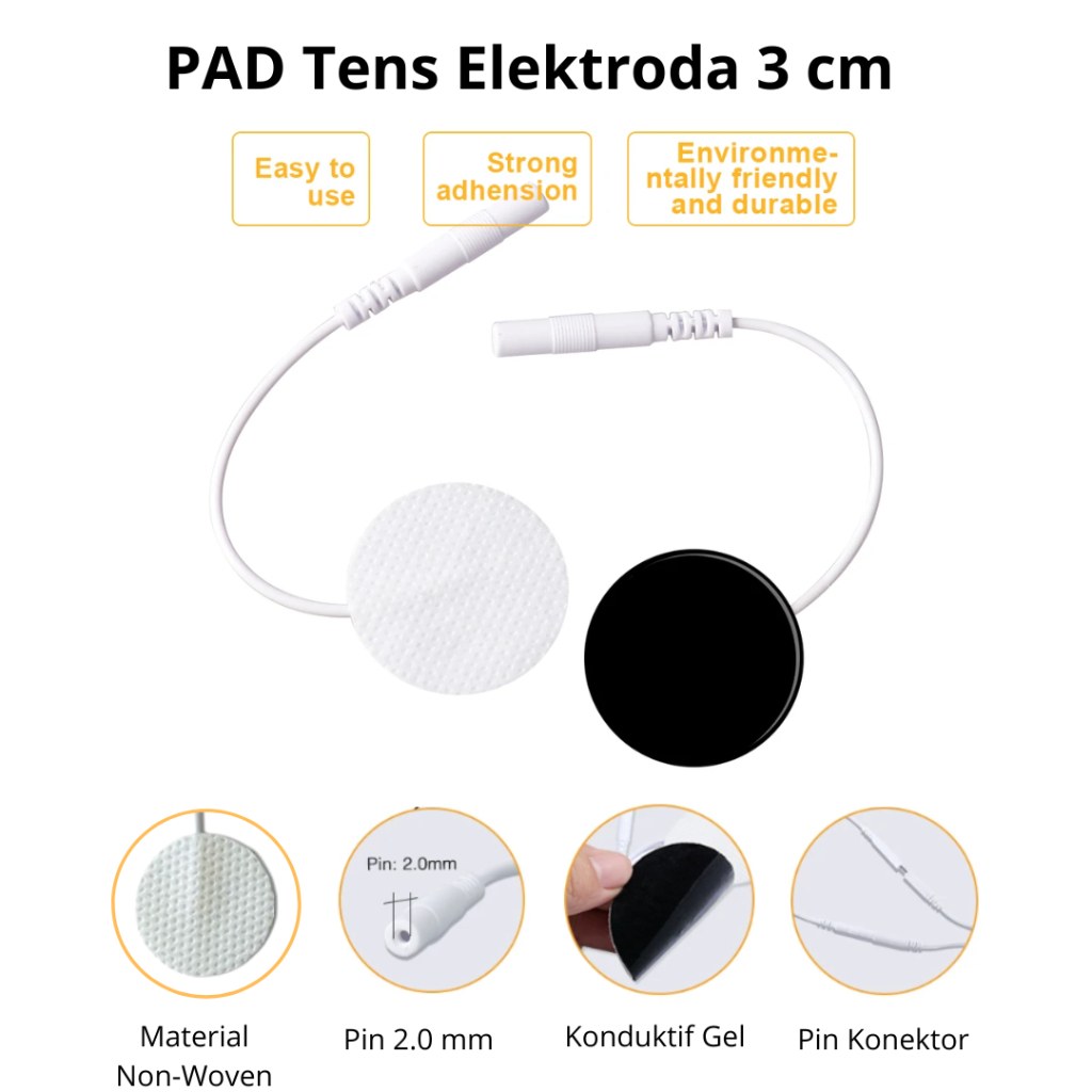 Jual PAD TENS Bulat 3cm PAD Tens Elektroda Physiotherapy Stroke Nyeri ...