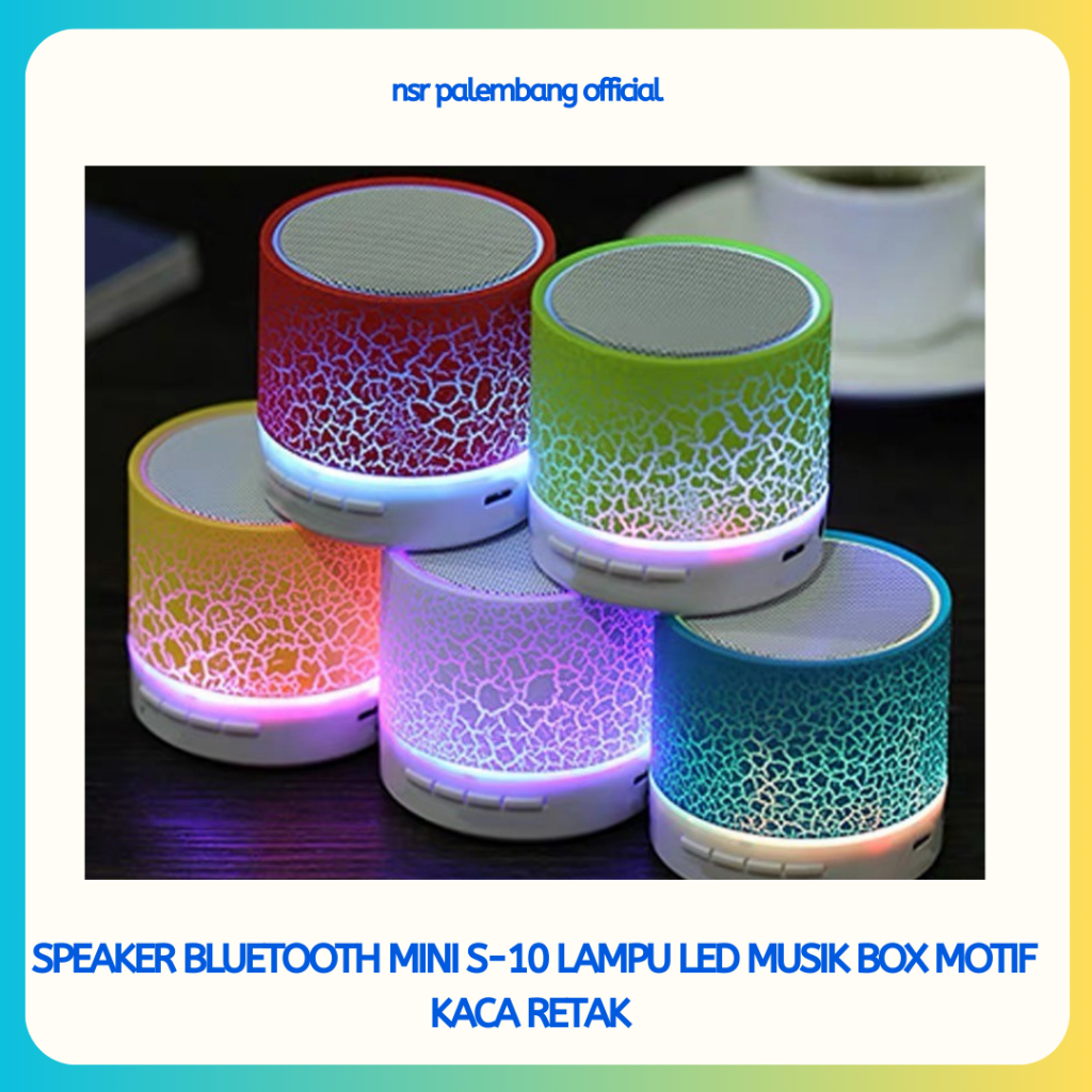 Jual SPEAKER BLUETOOTH MINI SR 60 LAMPU LED MUSIK BOX MOTIF KACA RETAK ...
