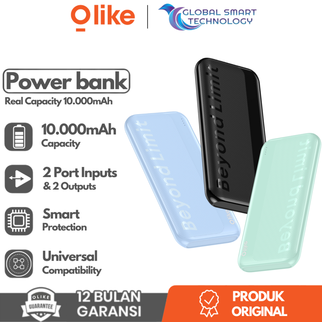 Jual OLIKE P1 NEW PowerBank 10000mAh 12W Dual Output Input Smart ...