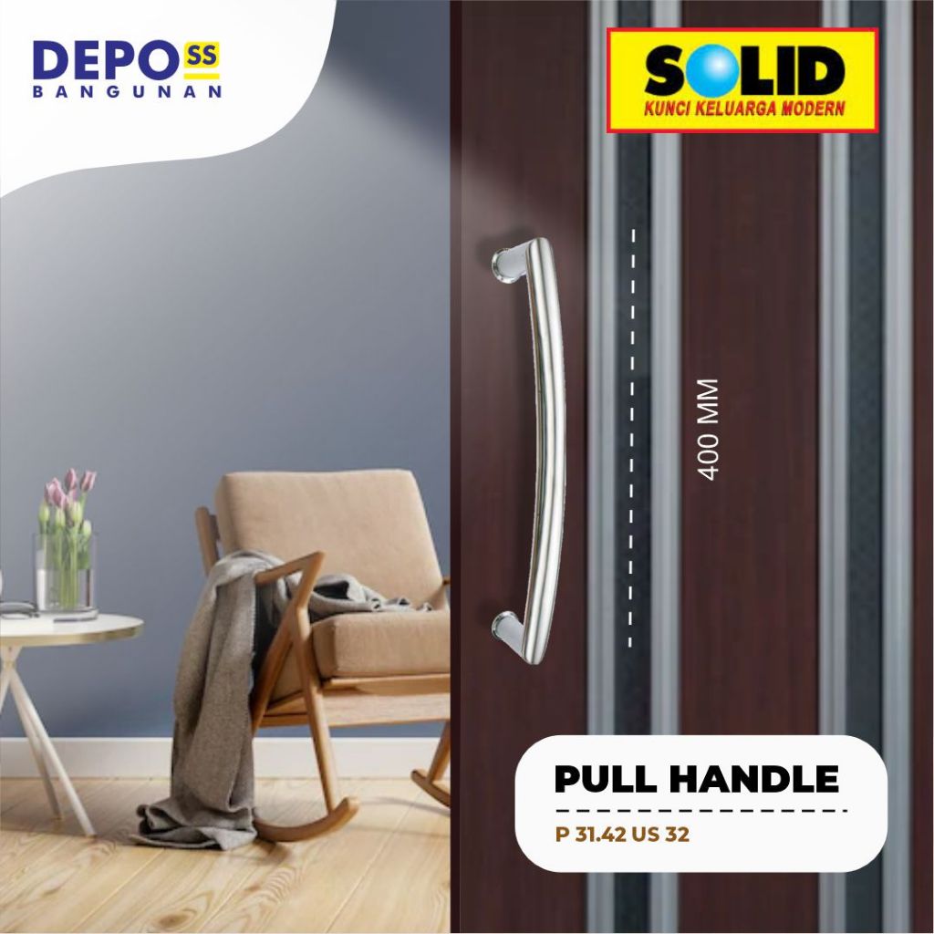 Jual Handle Pintu Rumah Solid Tipe P 31.42 400mm | Shopee Indonesia