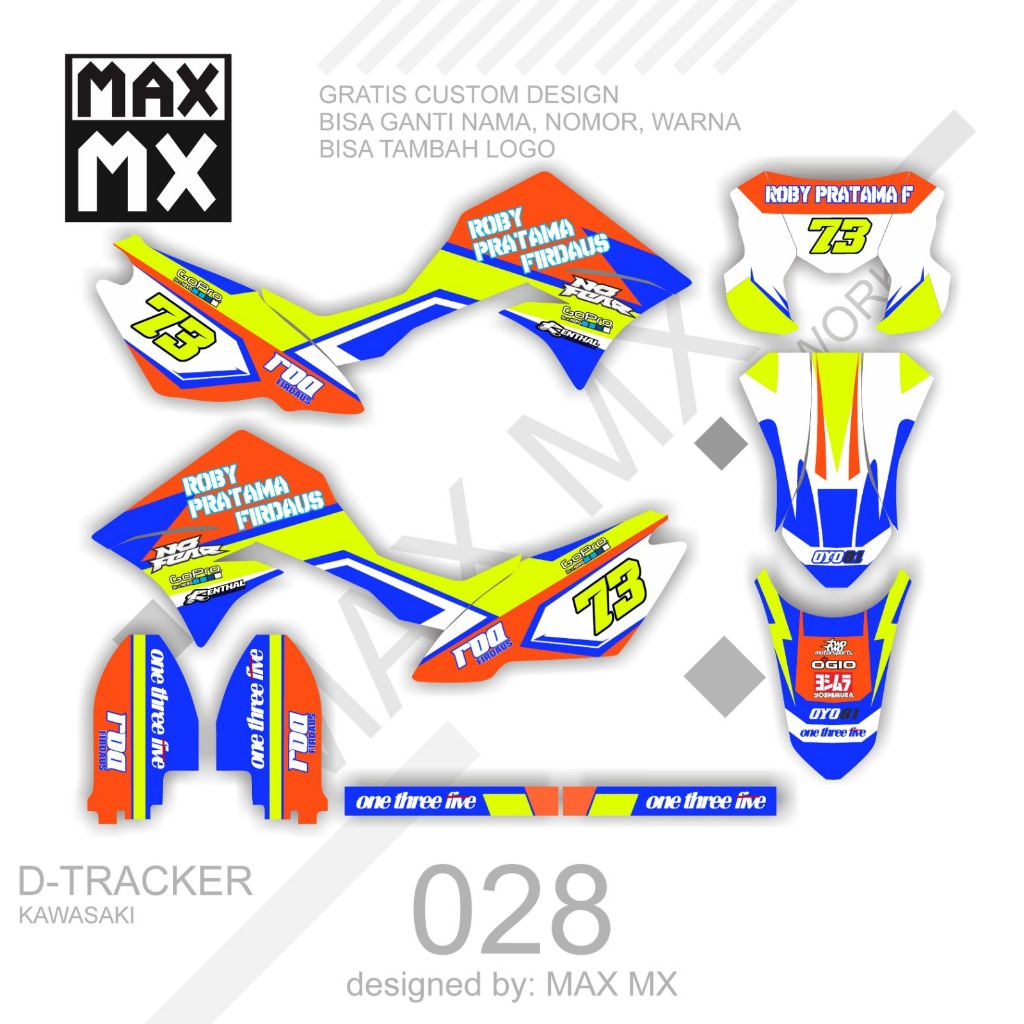Jual decal full body sticker dtracker variasi striping motif colorful ...