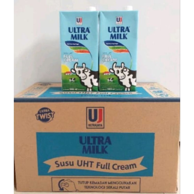 Jual Susu Ultra Milk Full Cream 1 Liter 1 Dus | Shopee Indonesia