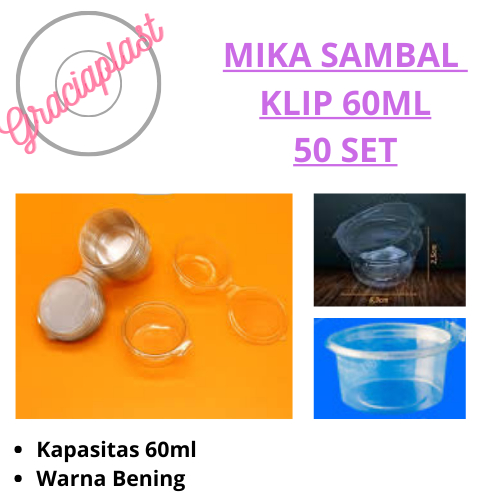 Jual MIKA SAMBAL KLIP 60ML/ MIKA SAOS MURAH ISI 50PCS | Shopee Indonesia