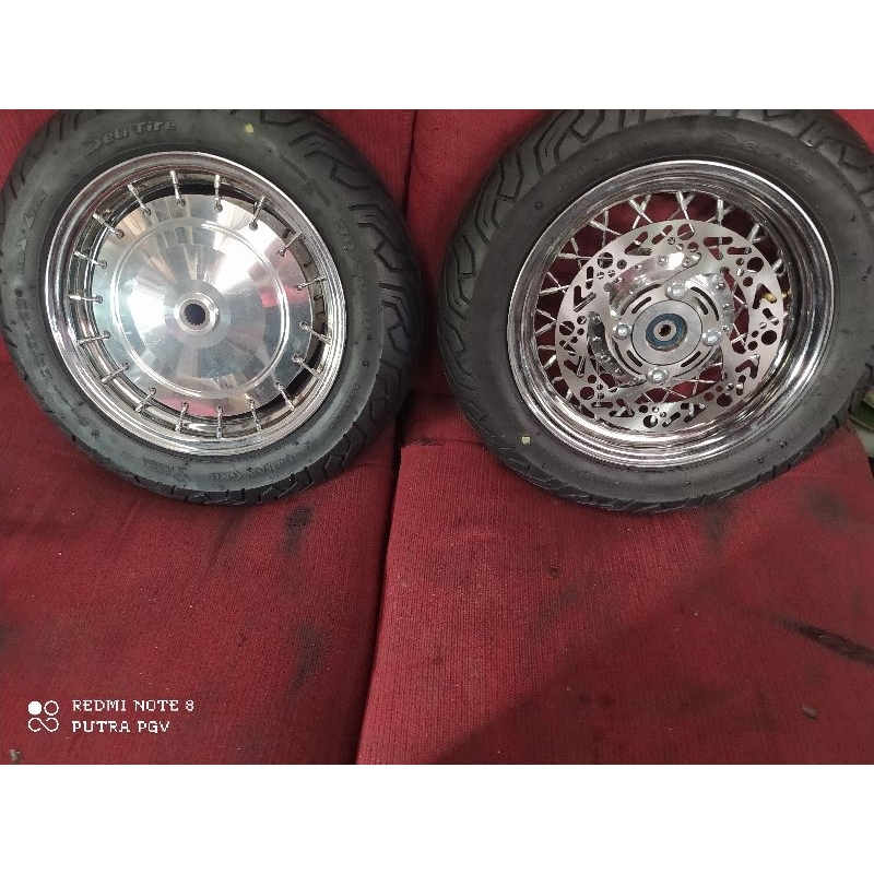 Jual velg jari jari ring 10 fino 125 chrome velg custom | Shopee Indonesia