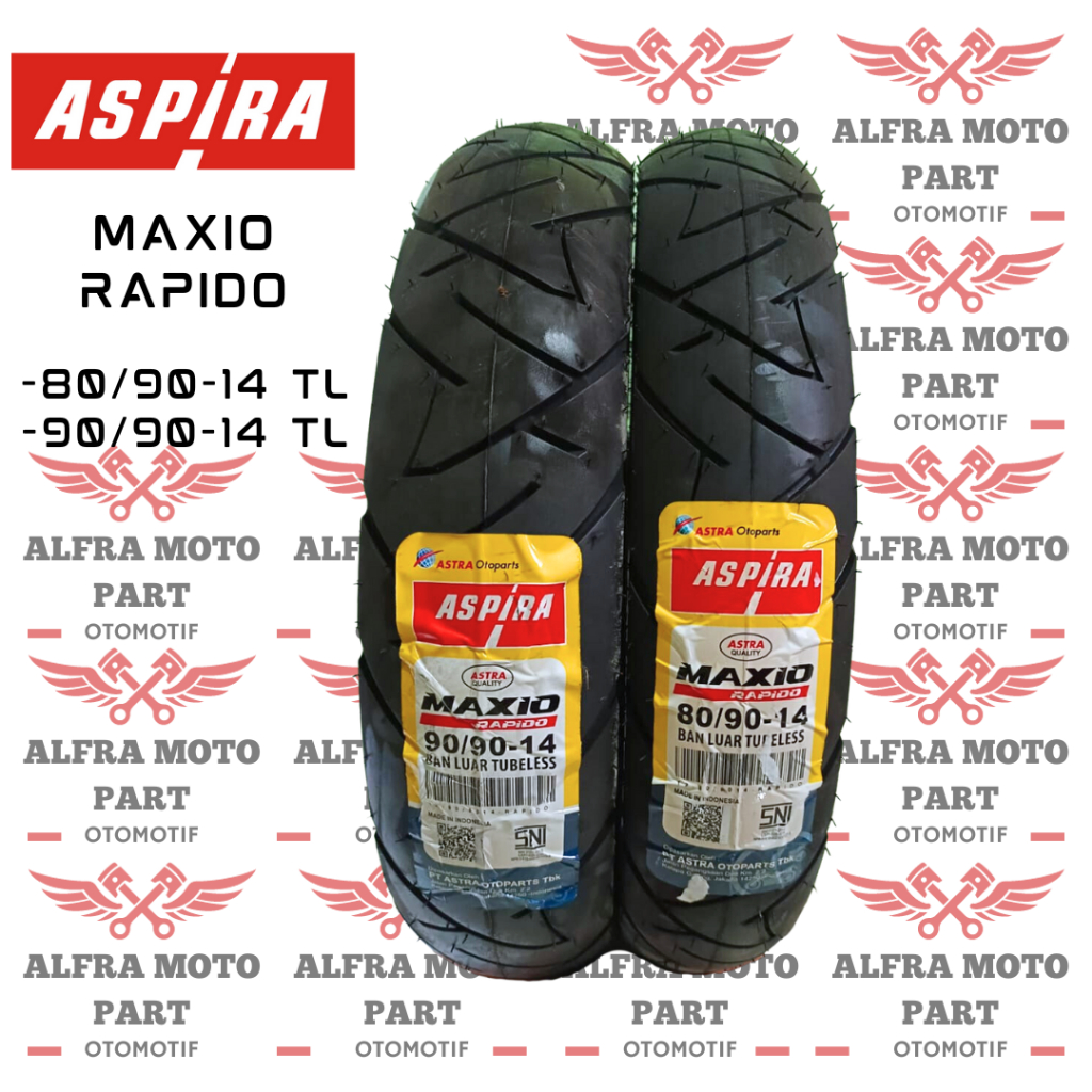 Jual BAN LUAR MOTOR MATIC RING 14 TUBELESS HARGA SATUAN ASPIRA MAXIO RAPIDO | Shopee Indonesia