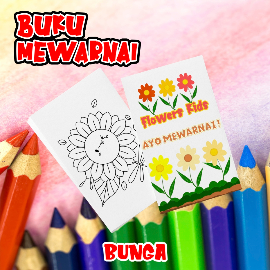 Jual Buku Mewarnai Anak - Tema Flowers - Bunga | Shopee Indonesia