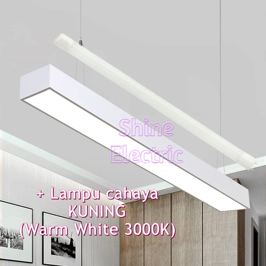 Jual Kap Lampu Gantung Kantor TL Linear T8 LED Balok 120cm 1x18w 120 cm ...
