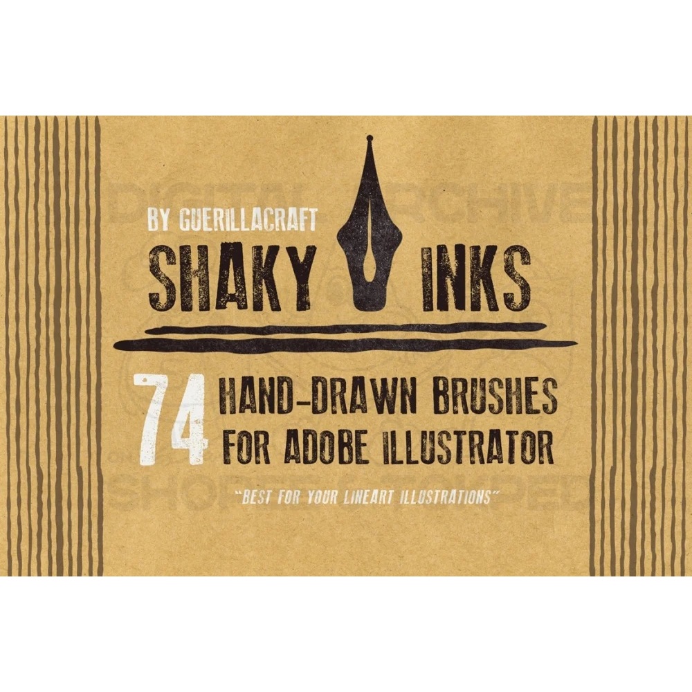 Jual Illustrator Brush – Shaky Inks Brushes for Adobe Illustrator by Guerillacraft – Digital ...