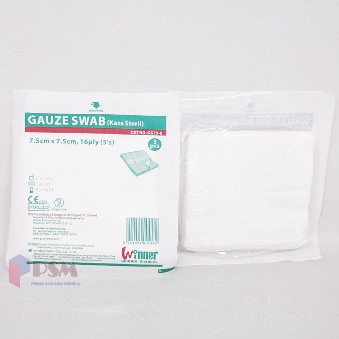 Jual Winner Gauze Swab 7,5cm x 7,5cm 16ply 5s - Kasa Sterile Cairan ...