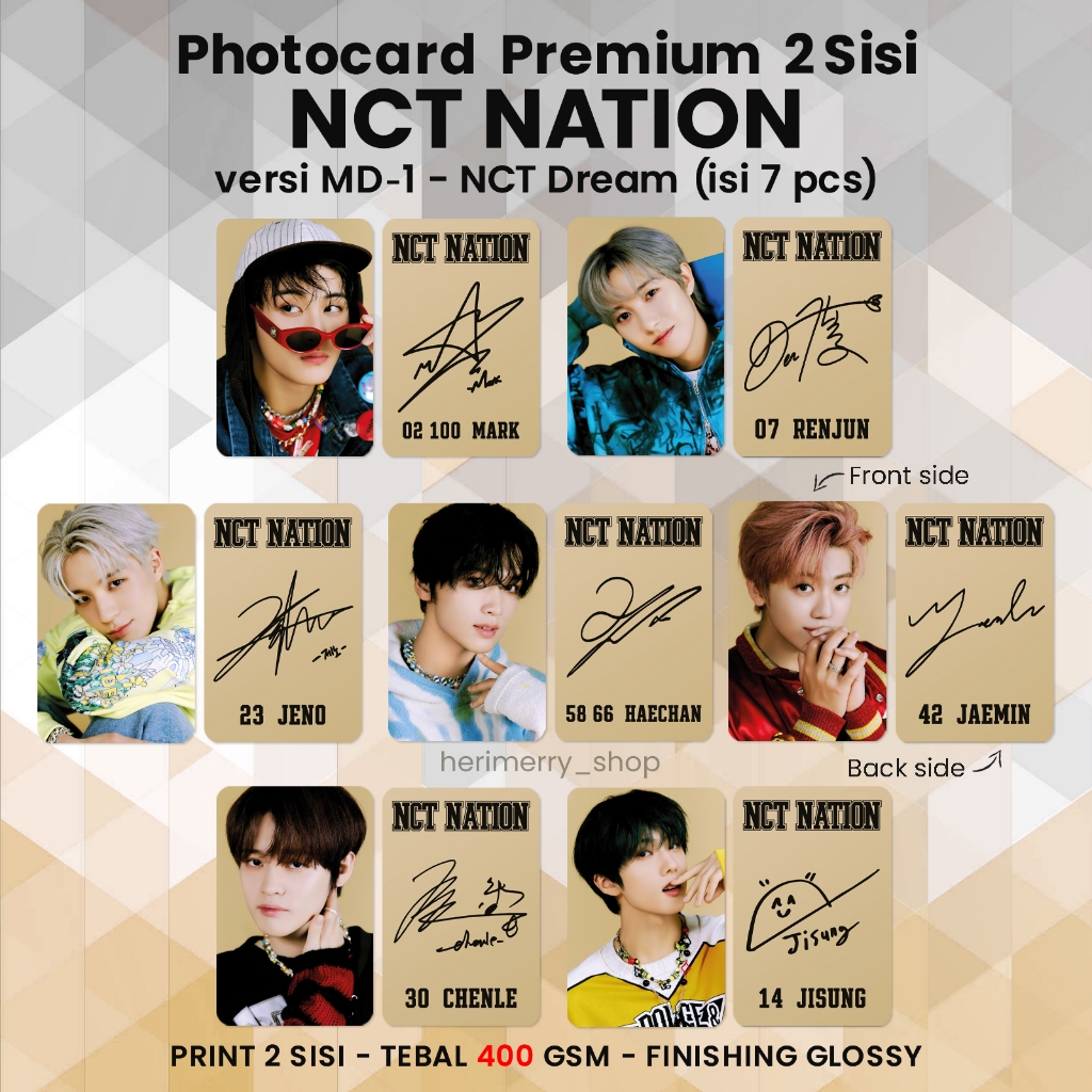 Jual (ISI 6/7/8 PCS) Photocard NCT NATION To The World - PC Premium 2 ...