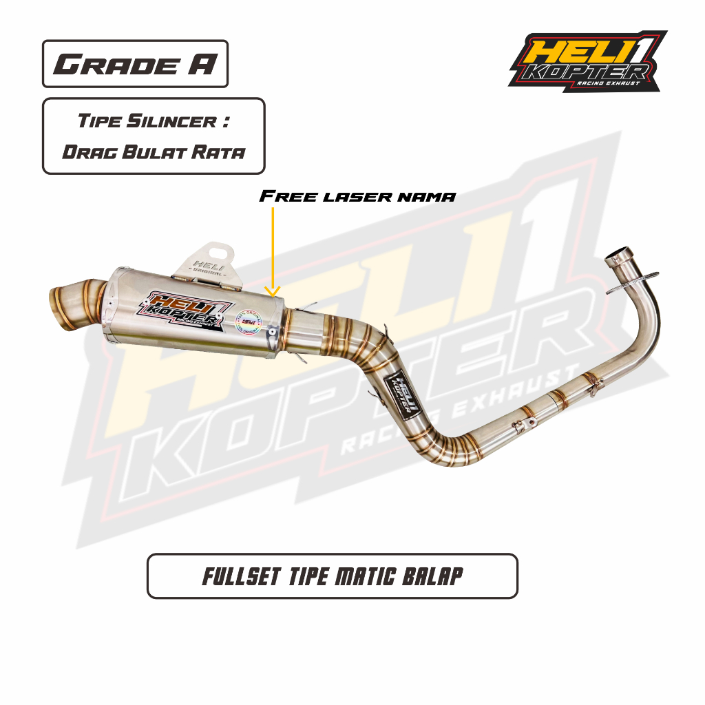 Jual Knalpot Original HELI1 Grade A Fullset Tipe Matic drag balap mio ...