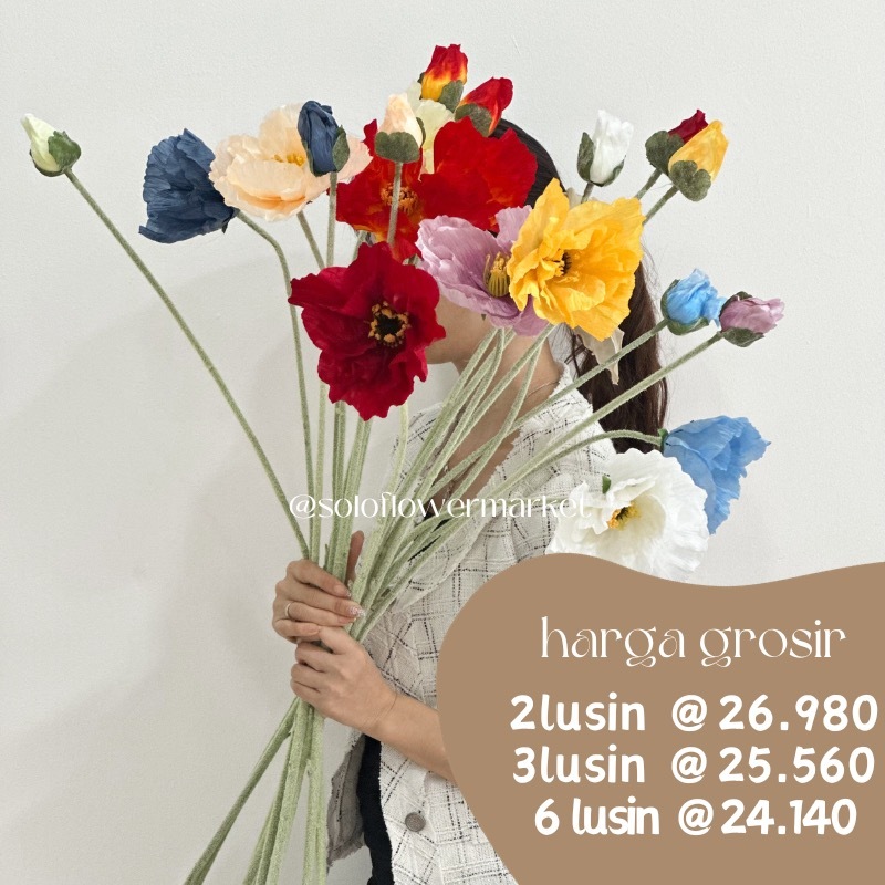 Jual POPPY JUMBO FLOWER SPRAY BUNGA POPPY ARTIFICIAL FLOWER BUNGA CORN ...