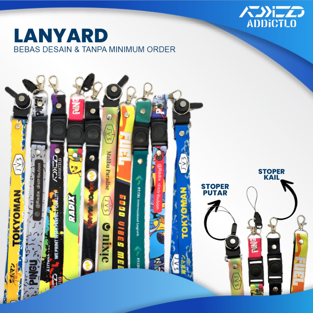 Jual Lanyard Custom Satuan / Tali ID CARD Custom Cetak 2 Sisi - Free ...