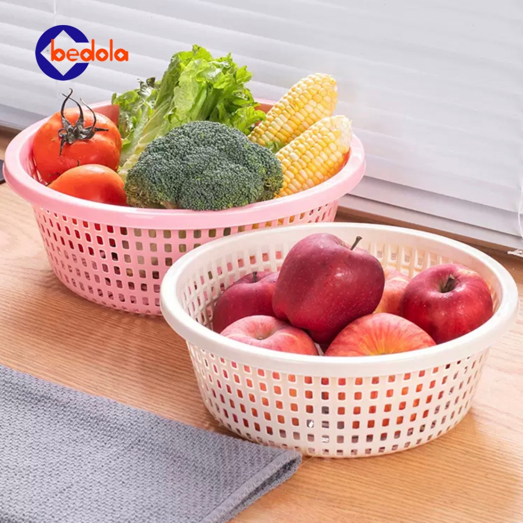 Jual Bedola 5 pcs keranjang sayur buah keranjang plastik bulat ...