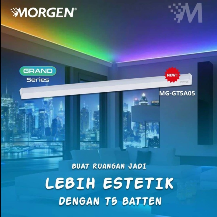 Jual Morgen Grand Lampu Neon LED TL T5 18W 120cm, 14W 90cm, 9W 60cm, 5W ...