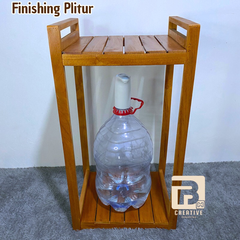 Jual Rak Galon 2 Tingkat Finishing Cat Rak Magicom Kayu Susun Serbaguna ...