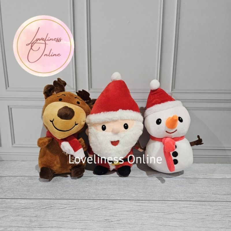 Jual boneka karakter santa claus sinterklas rusa snowman 18-20cm hiasan ...