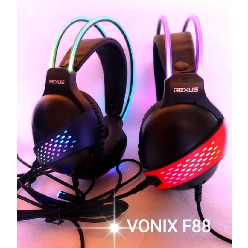 Jual Rexus Vonix F88 Gaming Headset RGB Headband Rexus F-88 Merah ...