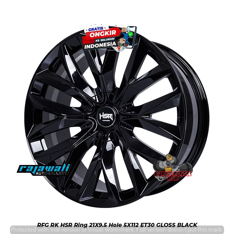 Jual VELG MOBIL TERBARU HSR RFG RK RING 21 GLOSS BLACK UNTUK MERCEDES ...