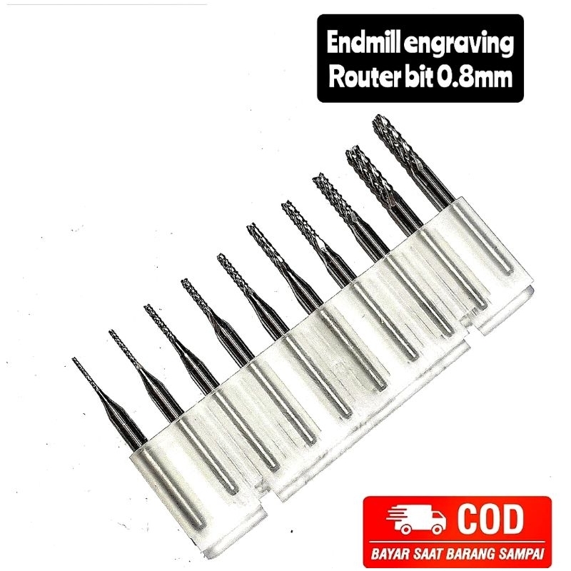 Jual IS0228 pemotong CNC router bit endmill engraving 0.8mm batang 3 ...