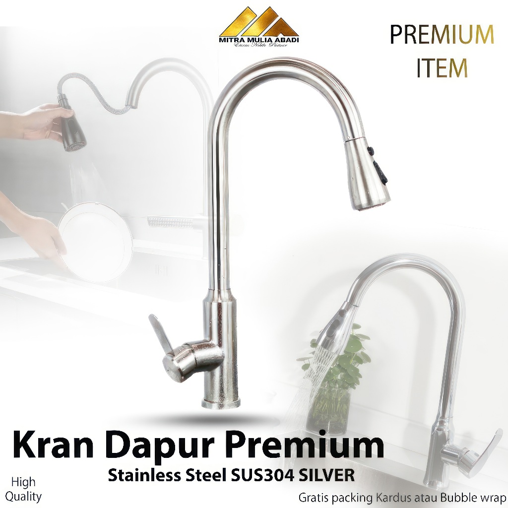 Jual Goose Neck Faucet / Kran Angsa Besar Premium Silver SUS304 ...
