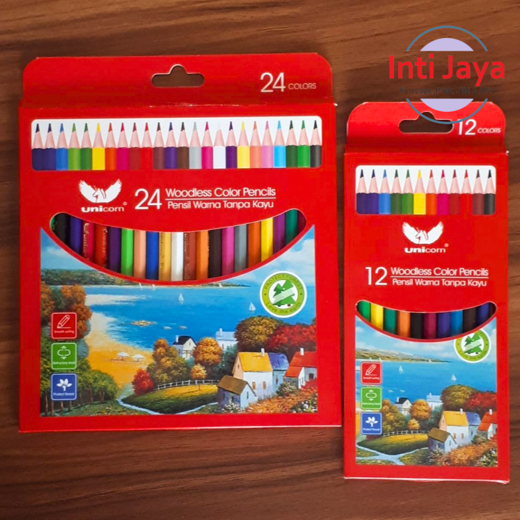 Jual Pensil Warna Unicorn 12/ 24 Warna | Shopee Indonesia